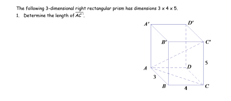 Solved The following 3-dimensional right rectangular prism | Chegg.com
