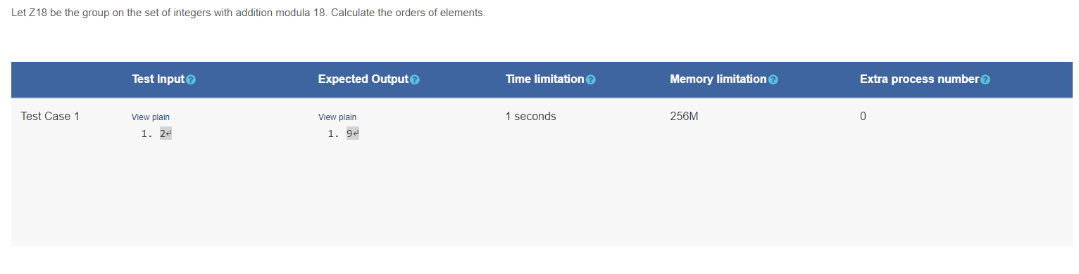 Solved Let Z18 be the group on the set of integers with | Chegg.com