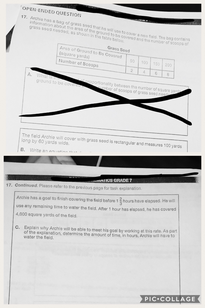 Solved OPEN ENDED QUESTION Archie has a bag of grass seed | Chegg.com