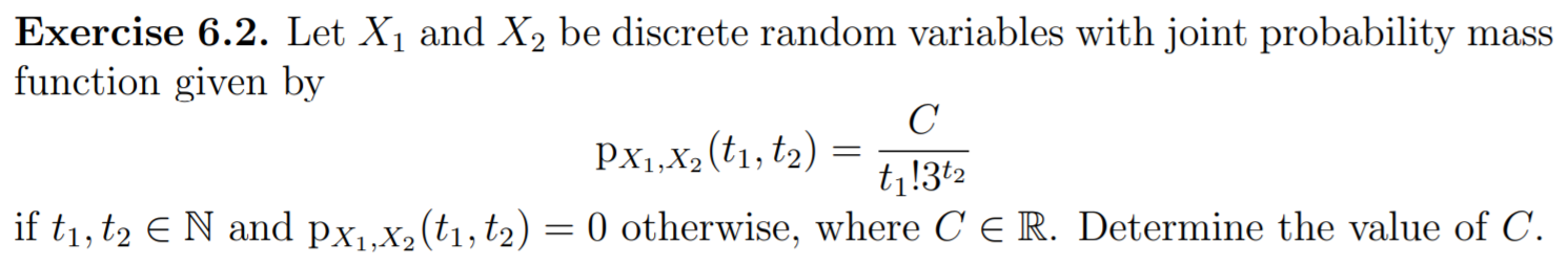 Solved Exercise 6.2. Let X1 and X2 be discrete random | Chegg.com