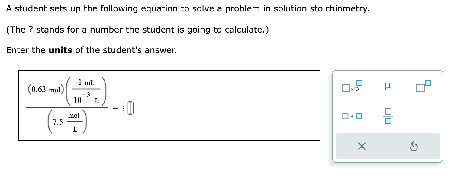Solved A student sets up the following equation to solve a | Chegg.com
