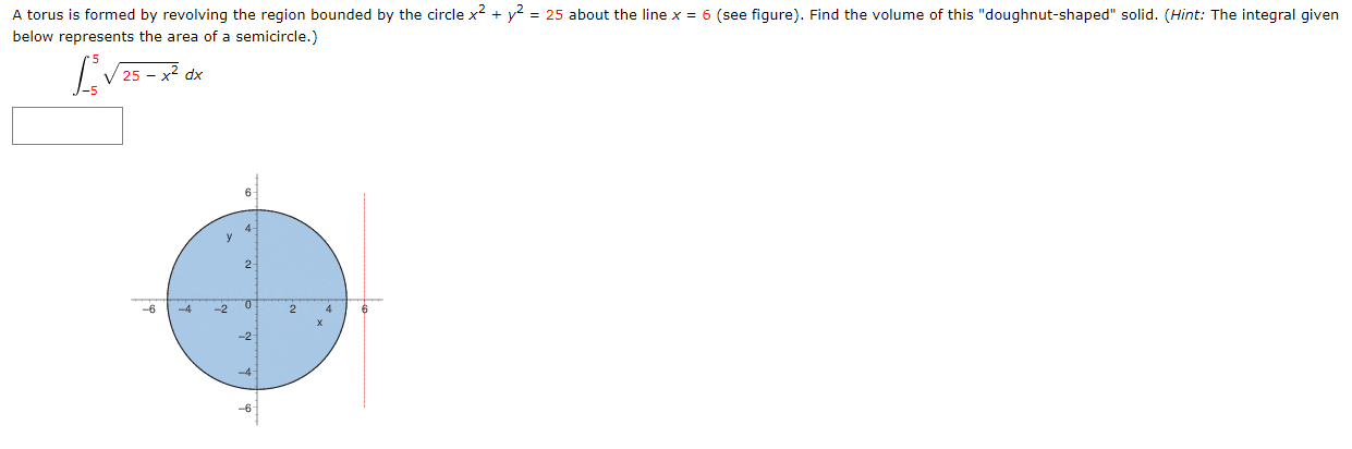 Solved A torus is formed by revolving the region bounded by | Chegg.com