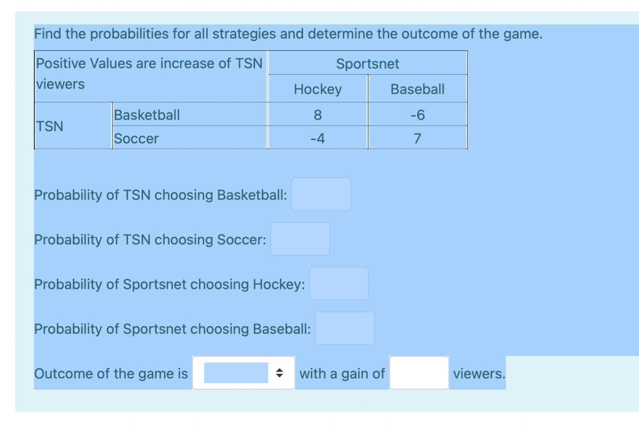 Solved Find the probabilities for all strategies and | Chegg.com