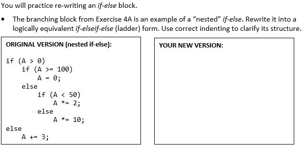 Solved • The branching block from Exercise 4A is an example | Chegg.com