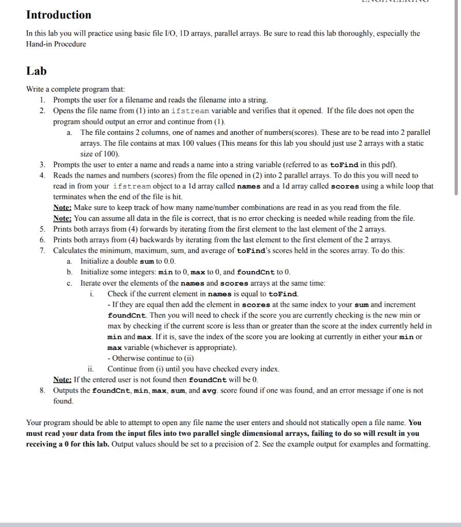 Solved Introduction In this lab you will practice using | Chegg.com