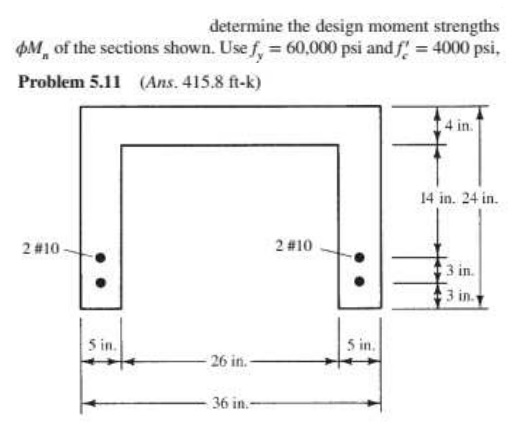 determine the design moment strengthsφMn ﻿of the | Chegg.com