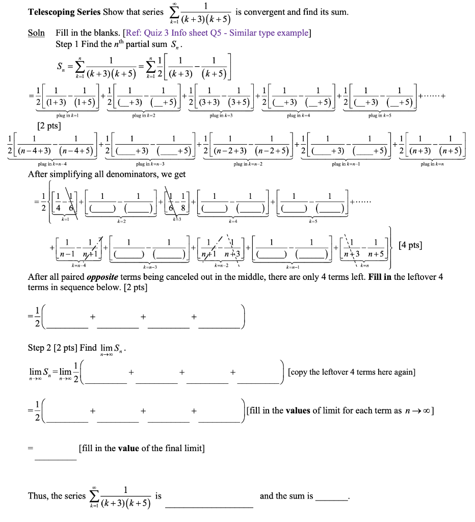 Solved Telescoping Series Show that series (attached) is | Chegg.com