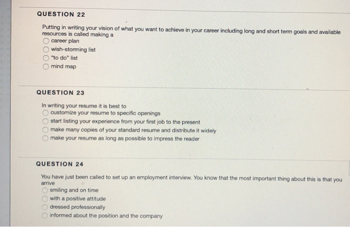 Solved QUESTION 22 Putting in writing your vision of what | Chegg.com