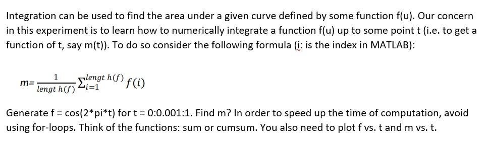Solved Integration can be used to find the area under a | Chegg.com