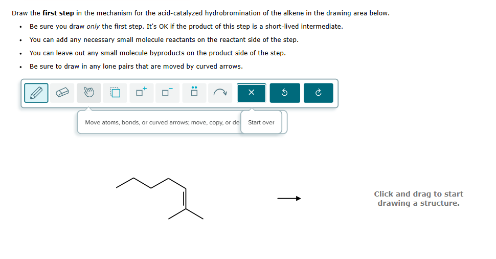 Solved Draw the first step in the mechanism for the | Chegg.com