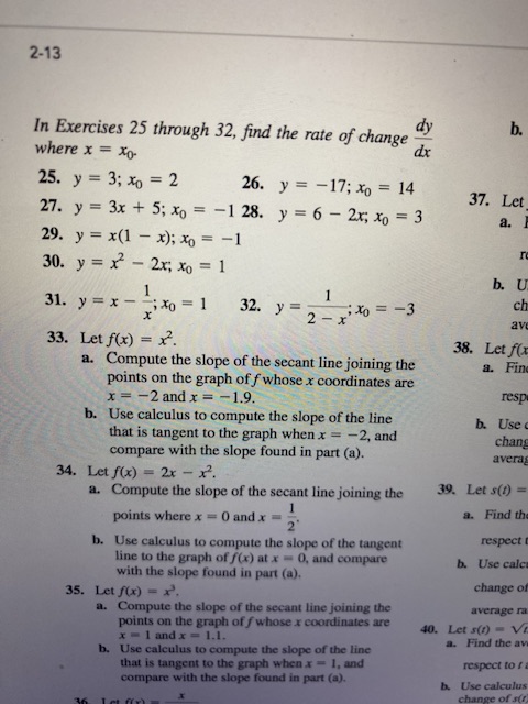 Solved In Exercises 25 through 32, find the rate of change | Chegg.com