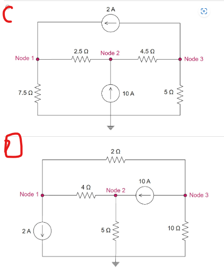 Solved Which circuit represents the given Node-Voltage | Chegg.com