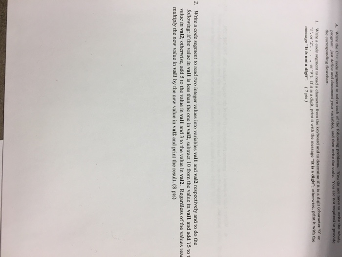 Solved Write The C Code Segment To Solve Each Of The