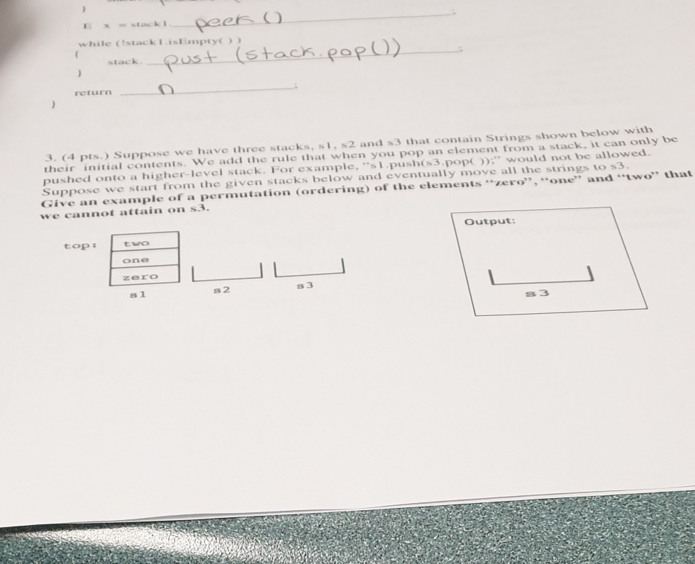 Solved pees O x =stackI while (tstackIisEmpty Pust | Chegg.com
