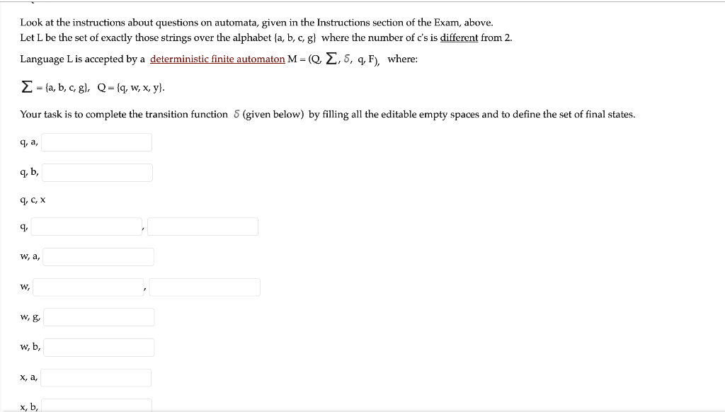 Solved Look at the instructions about questions on automata, | Chegg.com