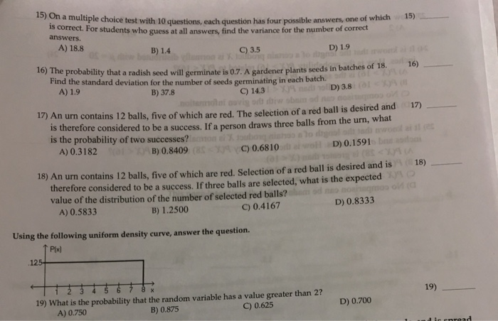 Solved a multiple choice test with 10 questions, each | Chegg.com