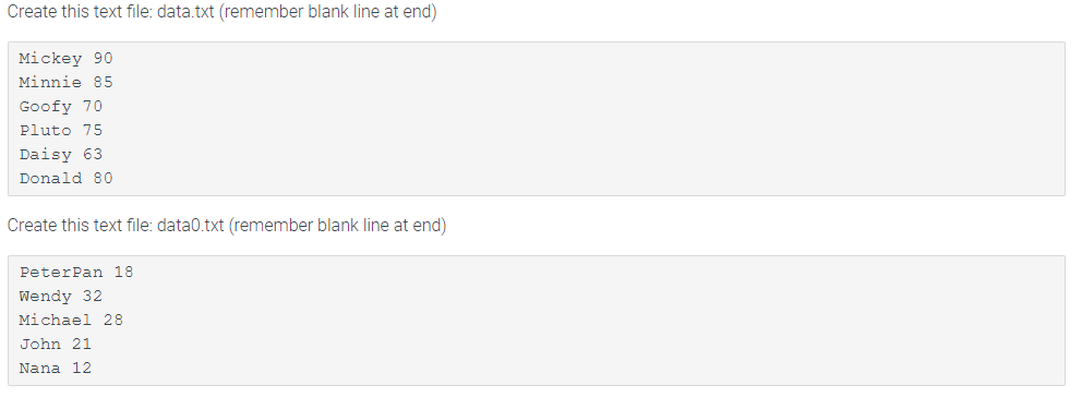 Solved Please help on C++ Program. First create the two text | Chegg.com