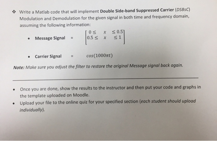 Write A Matlab Code That Will Implement Double