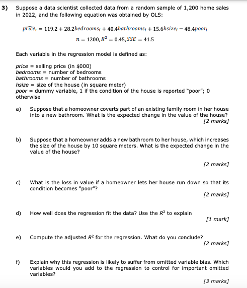 Solved Suppose a data scientist collected data from a random | Chegg.com