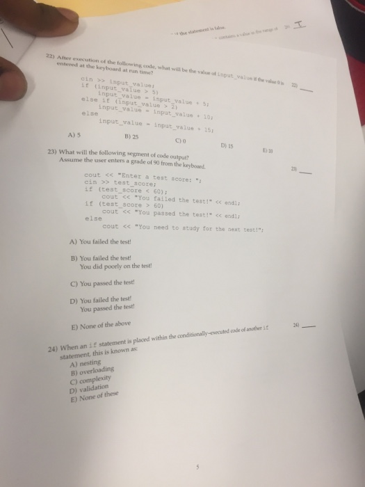 Solved After execution of the following code, what will be | Chegg.com