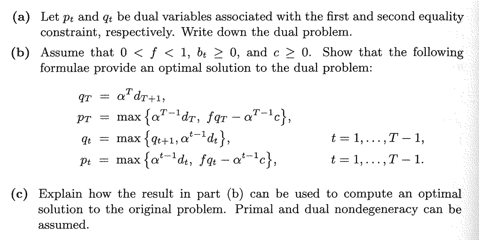 Exercise 4.9 (Back-propagation of dual variables in a | Chegg.com