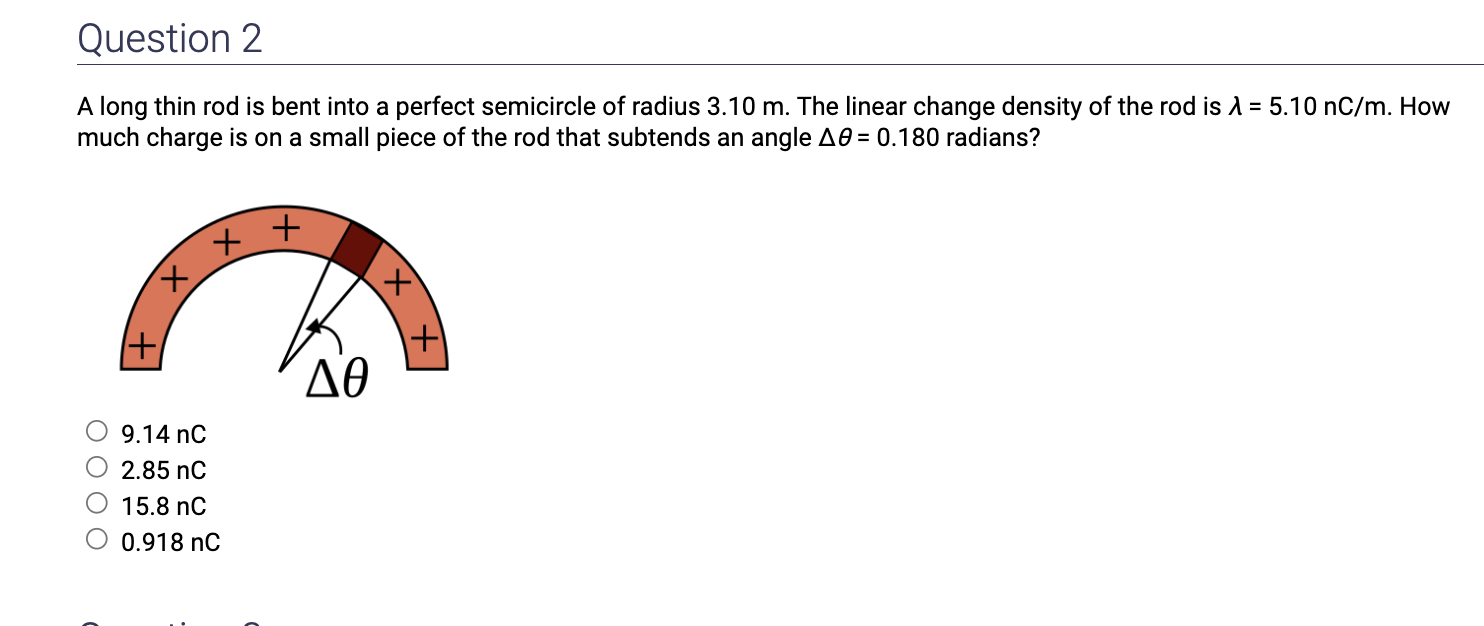 Solved A long thin rod is bent into a perfect semicircle of | Chegg.com