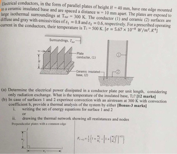 Electrical conductors, in the form of parallel plates | Chegg.com