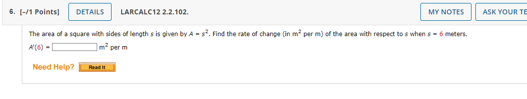 Solved The area of a square with sides of length s is given | Chegg.com