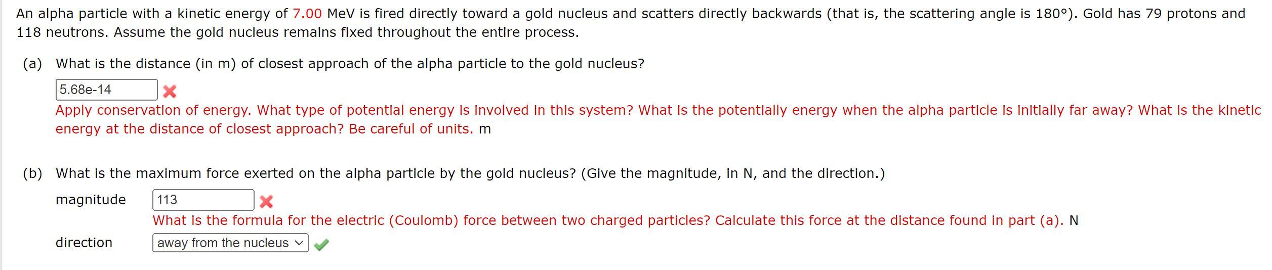 Solved An alpha particle with a kinetic energy of 7.00MeV is | Chegg.com