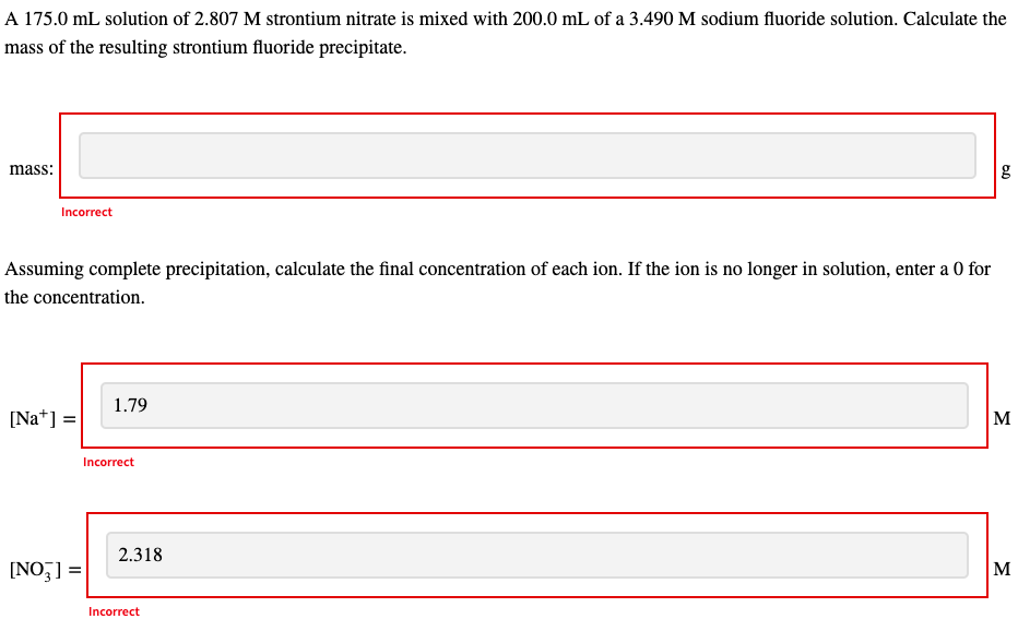 Solved A 175.0 mL solution of 2.807M strontium nitrate is | Chegg.com