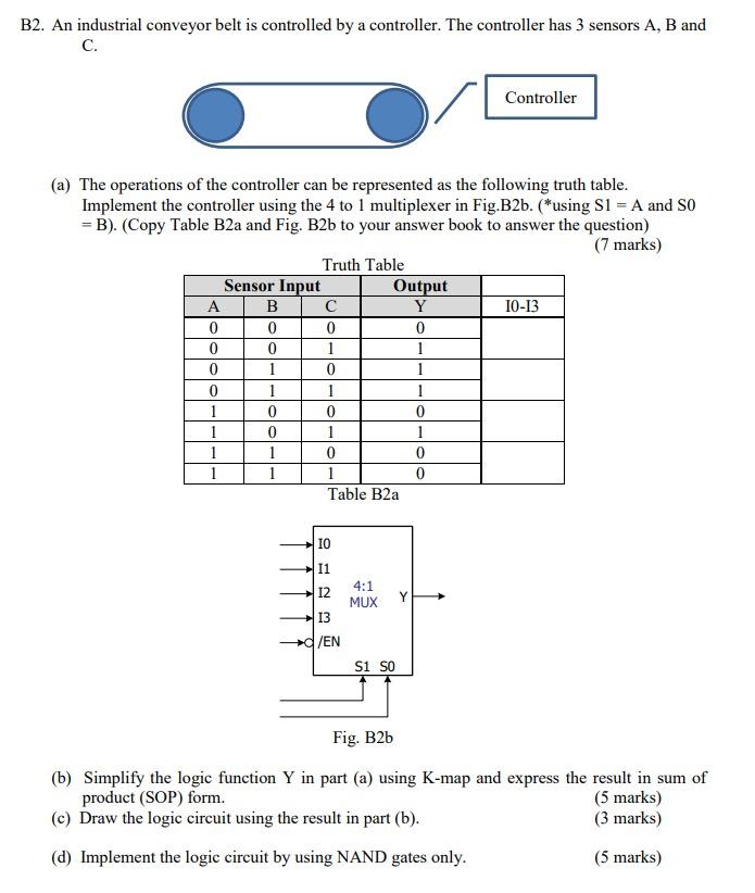 Solved B2. An industrial conveyor belt is controlled by a | Chegg.com