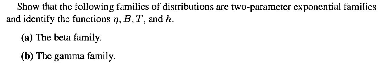 Solved Show that the following families of distributions are | Chegg.com