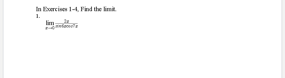 Solved In Exercises 1-4, Find the limit. 1. \\[ \\lim _{x | Chegg.com