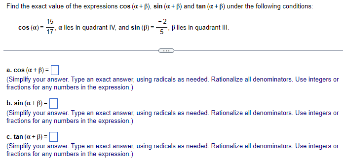 Solved Find the exact value of the expressions | Chegg.com