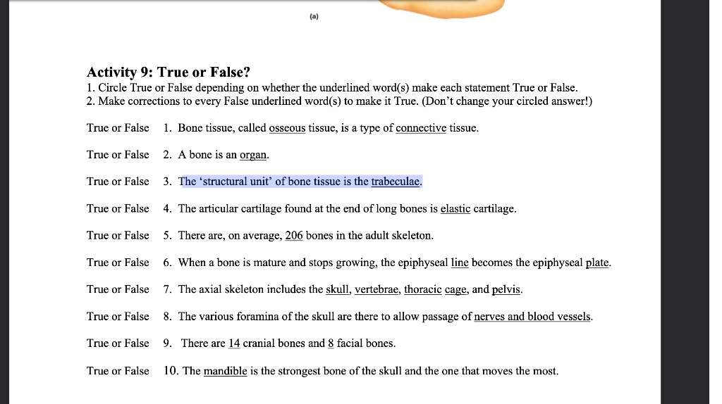 Solved Activity 9: True or False? 1. Circle True or False | Chegg.com Solved Activity 9: True or False? 1. Circle True or False | Chegg.com
