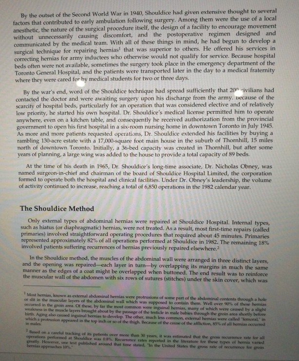 Solved Operations Management 1. How successful is Shouldice | Chegg.com