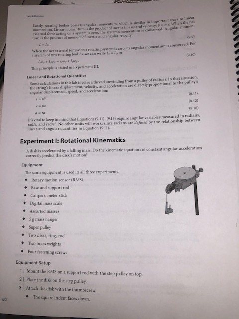 9 Lab 9 Rotation Introduction The motion of rigid | Chegg.com