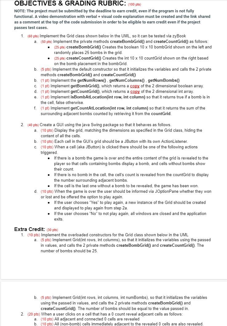Solved OBJECTIVES & GRADING RUBRIC: 100 pts) NOTE: The | Chegg.com