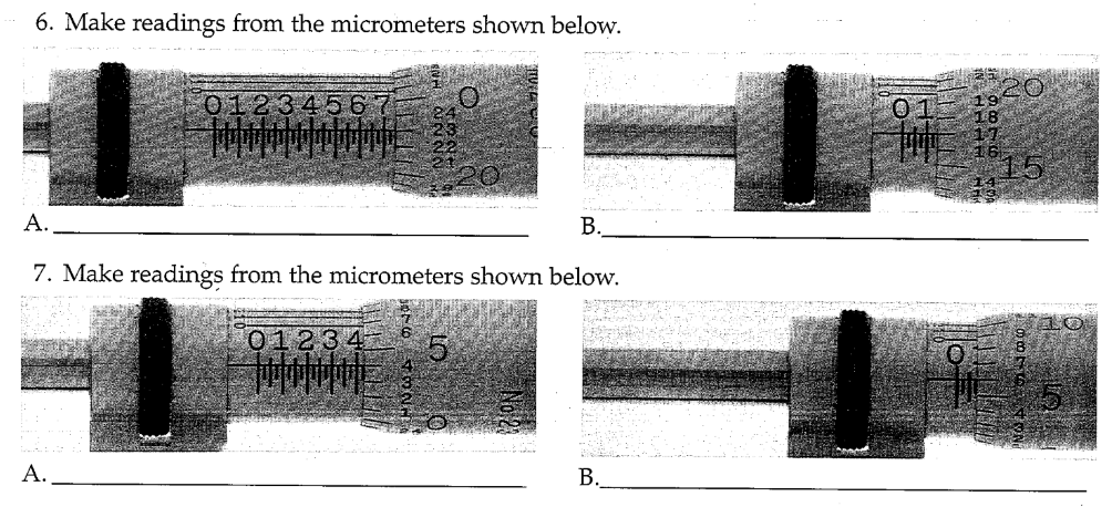 Solved 4. Make readings from the micrometers shown below. | Chegg.com