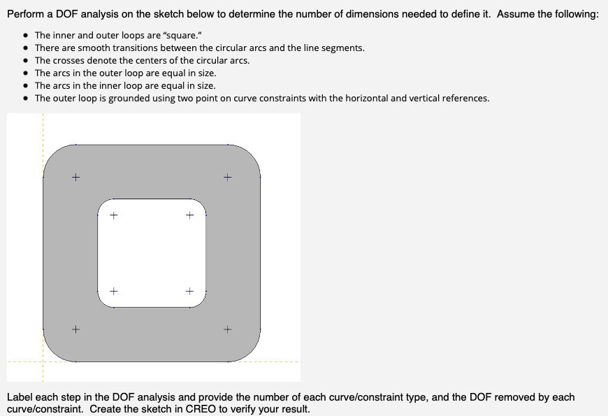 Solved Perform a DOF analysis on the sketch below to | Chegg.com