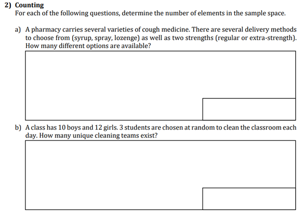 Solved Counting For each of the following questions, | Chegg.com