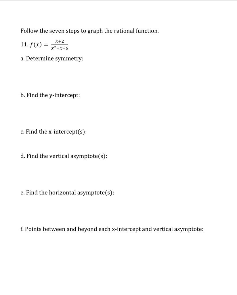 Solved Follow the seven steps to graph the rational | Chegg.com
