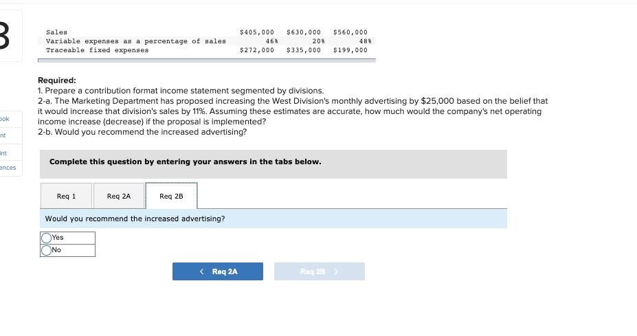 Solved B Exercise 6-11 (Algo) Segmented Income Statement | Chegg.com