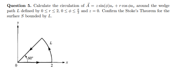 Solved Question 5. Calculate the circulation of A = | Chegg.com