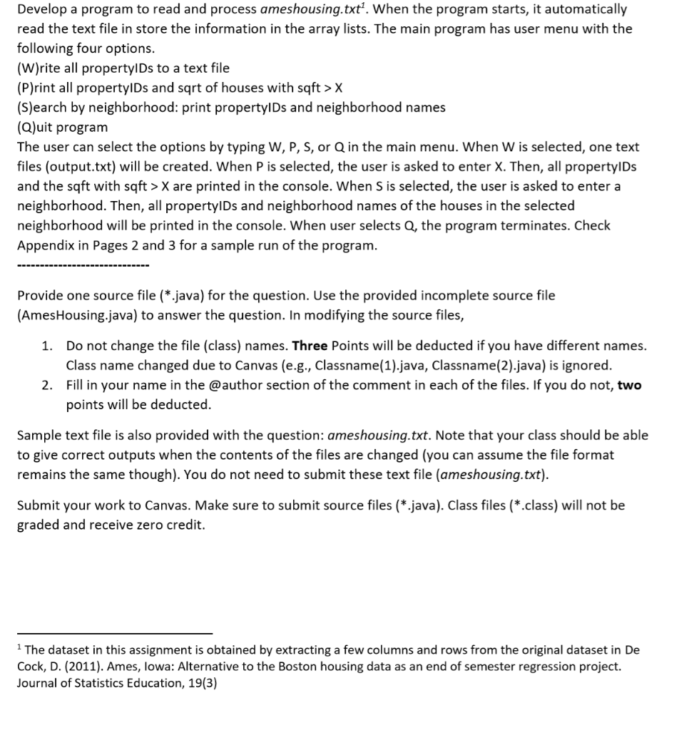 Solved Develop a program to read and process | Chegg.com