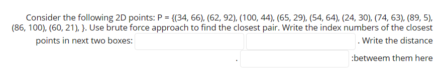Solved Consider the following 2D points: | Chegg.com