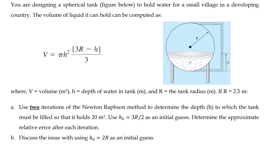 Solved You are designing a spherical tank (figure below) to | Chegg.com