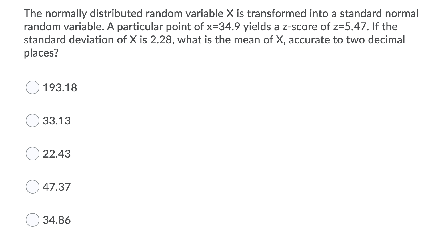 Solved The normally distributed random variable X is | Chegg.com