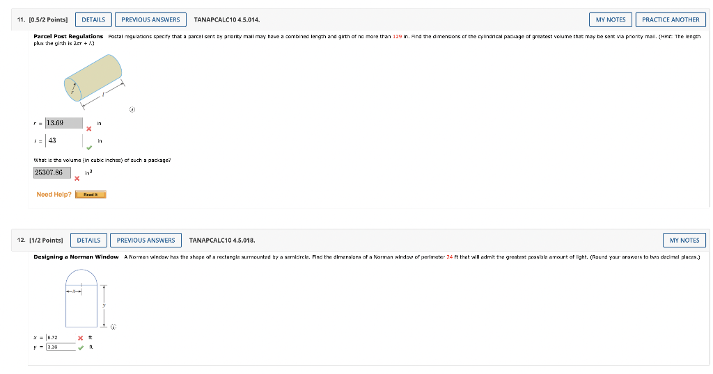 Solved plus the girth is 2πr+1. What is the volume (in cubic | Chegg.com
