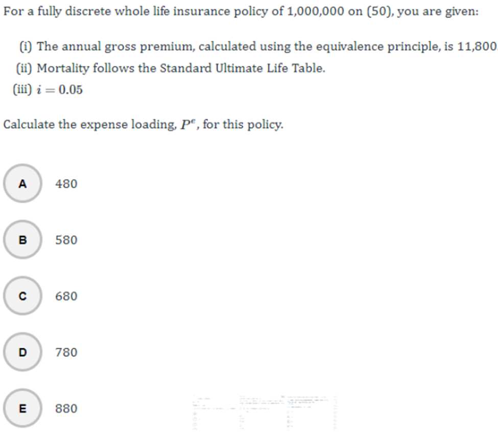 Solved For a fully discrete whole life insurance policy of | Chegg.com